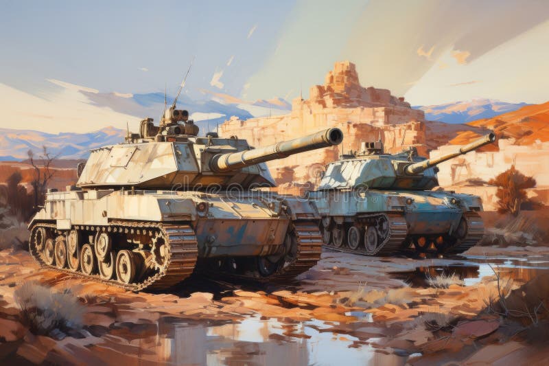 Dynamic Tank Shadows Green and Brown Silhouettes Creating Movement in a ...