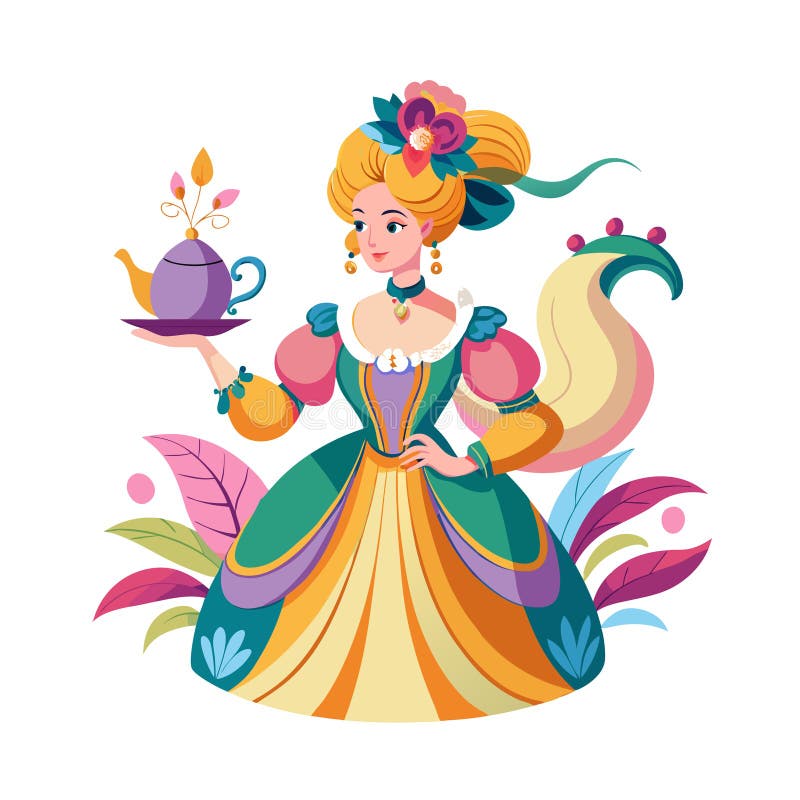 Dynamic Tea Enthusiast Character Illustration Stock Vector ...