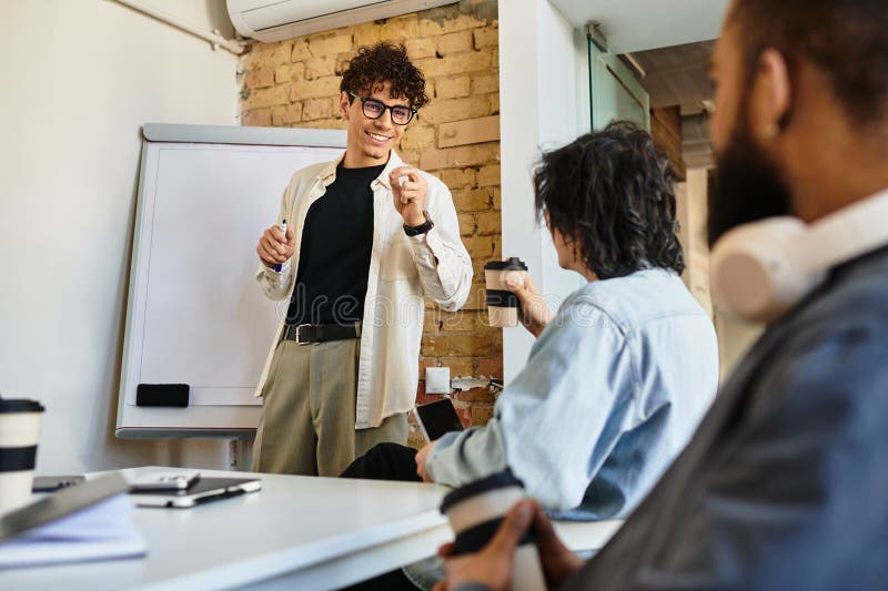 Dynamic Team Collaboration in a Modern Stock Image - Image of ...