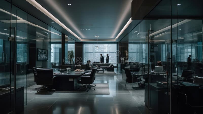 A Team of Professionals Working in a Sleek Modern Office Owned by a ...