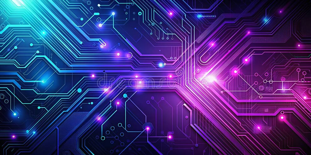 Dynamic Tech Background Modern Circuitry Design for Wallpaper and Digital Displays Featuring a ...