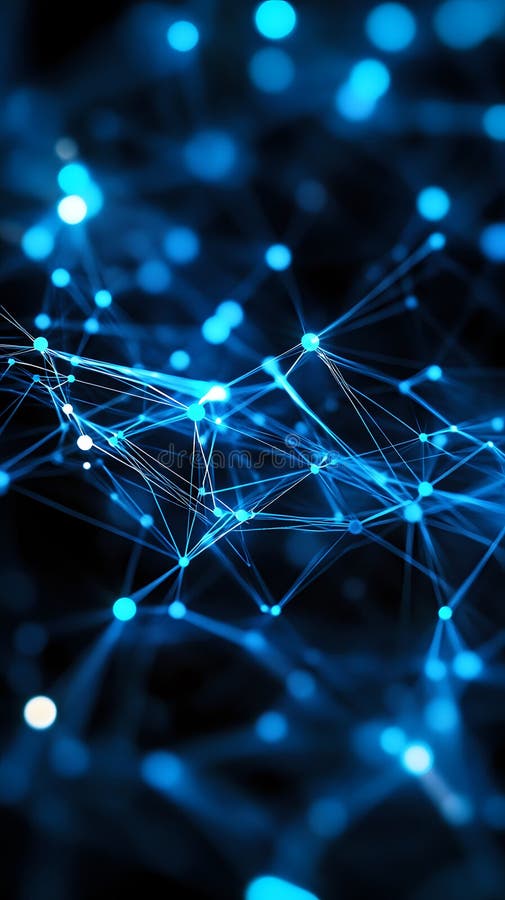 Dynamic Tech-inspired Visualization of Digital Networks with Blue Lines ...