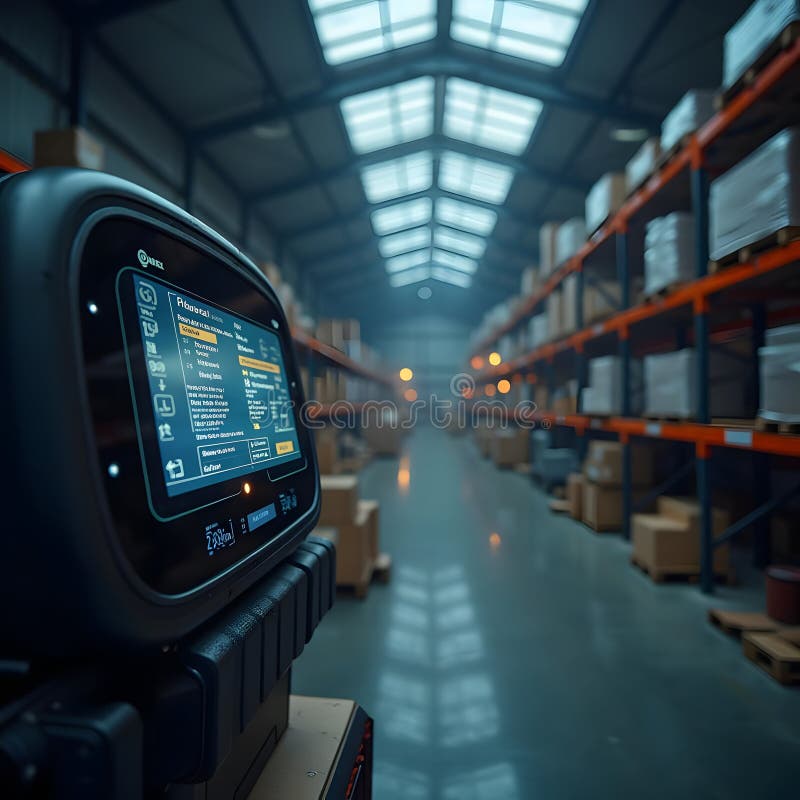 Dynamic Technology in Industrial Warehouse Setting Stock Illustration ...