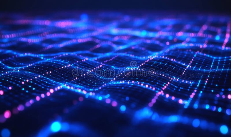 A Dynamic Technology Network Depicted on an Abstract Blue Background in ...