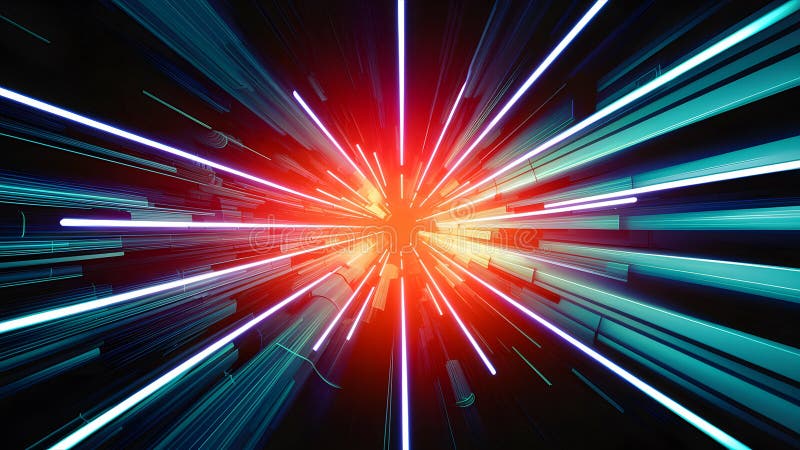 Dynamic Technology Screen Depicts Abstract High Speed Motion ...