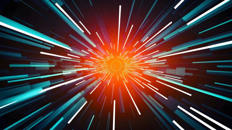 Dynamic Technology Screen Depicts Abstract High Speed Motion ...