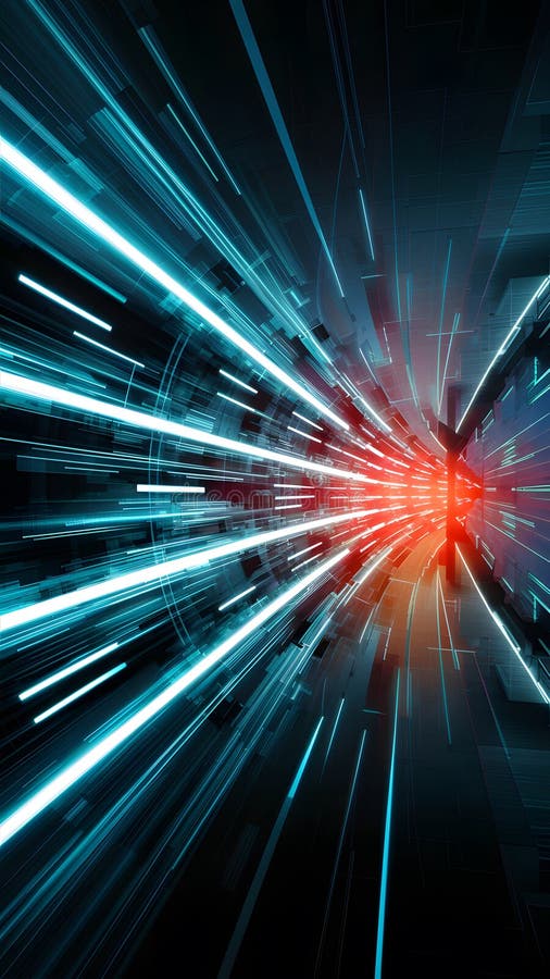 Dynamic Technology Screen Depicts Abstract High Speed Motion ...