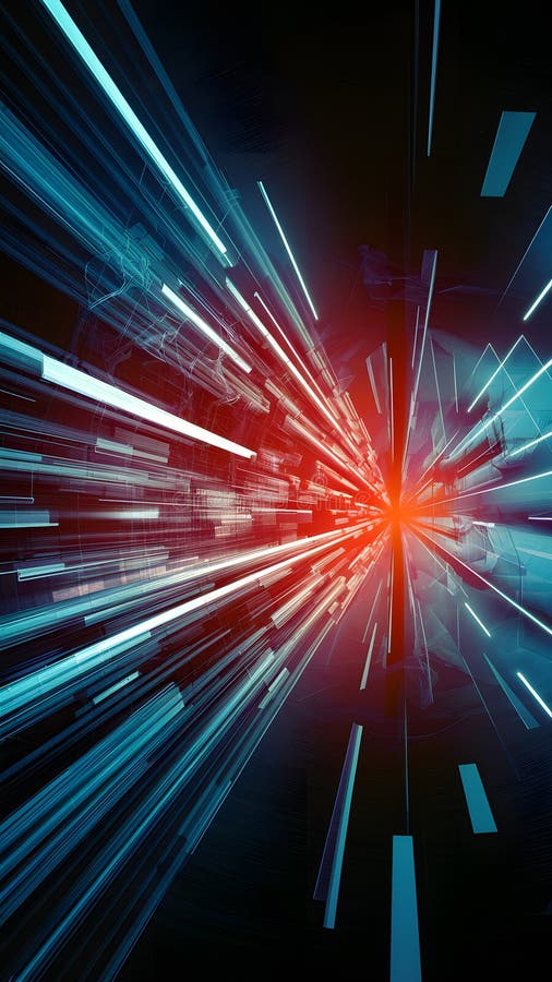 Dynamic Technology Screen Depicts Abstract High Speed Motion ...