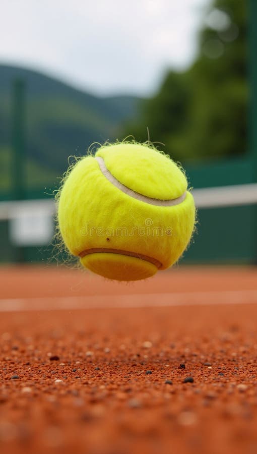 Dynamic Tennis Ball in Flight Illustrated with Movement Emphasis Stock ...