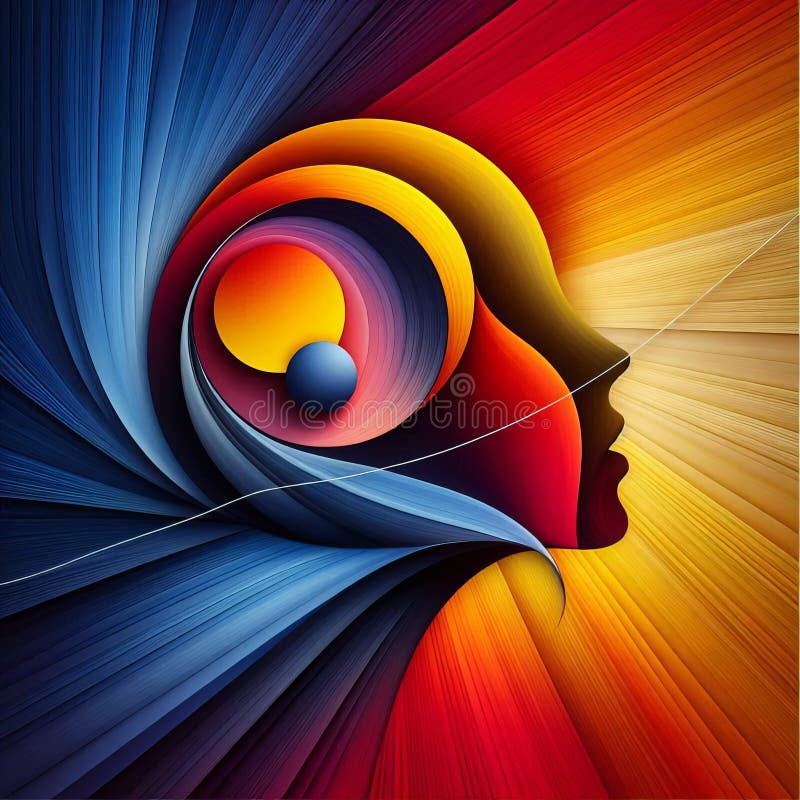 Dynamic Tensions Contrasting Colors and Shapes that Create Visua Stock ...