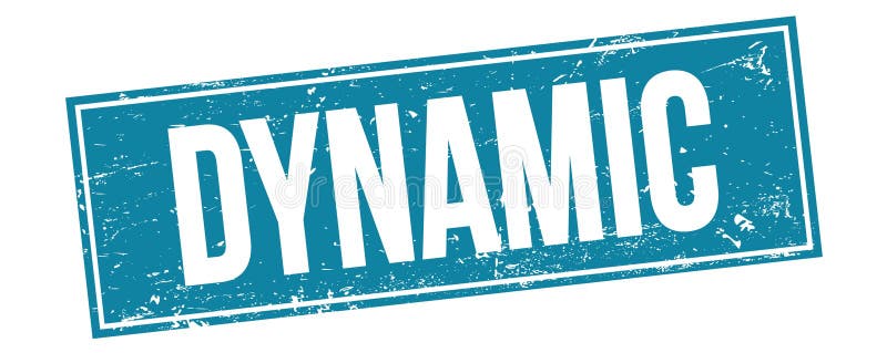 DYNAMIC Text on Blue Grungy Rectangle Stamp Stock Illustration ...