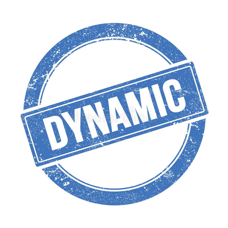 DYNAMIC Text Written on Orange Grungy Round Stamp Stock Illustration ...