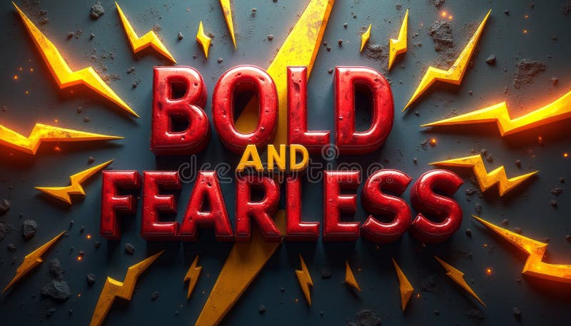 Dynamic Text Design Featuring BOLD and FEARLESS with Striking Lightning ...