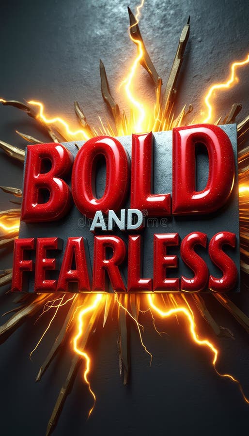 Dynamic Text Design Showcasing BOLD and FEARLESS with Explosive Effects ...