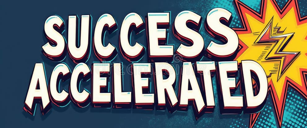 Dynamic Text Design Showcasing Success Accelerated with a Burst Effect ...