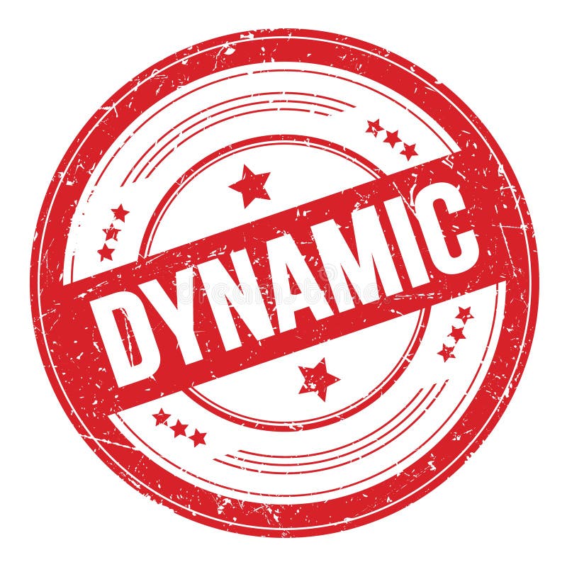 DYNAMIC Text Written on Orange Grungy Round Stamp Stock Illustration ...