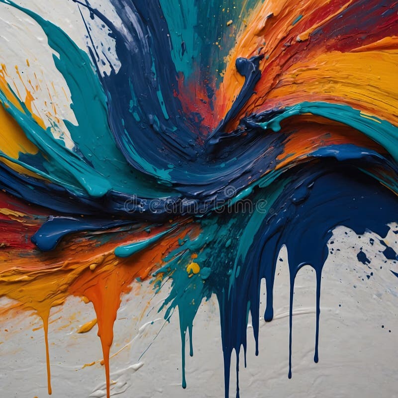 Dynamic Textured Brushstroke Layer with Visible Strokes and Rich Depth ...