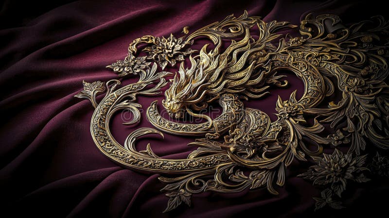 Dynamic Thai Phi Seua Pattern Artwork Thailand Artistic Display ...