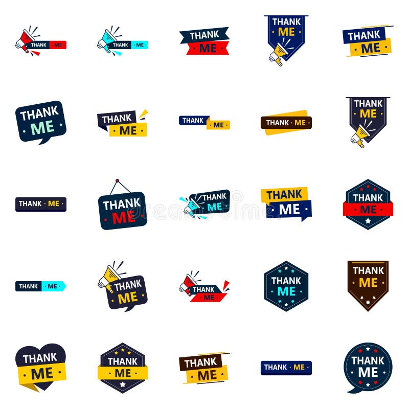 25 Dynamic Thank Me Banners To Show Your Appreciation Stock Vector ...