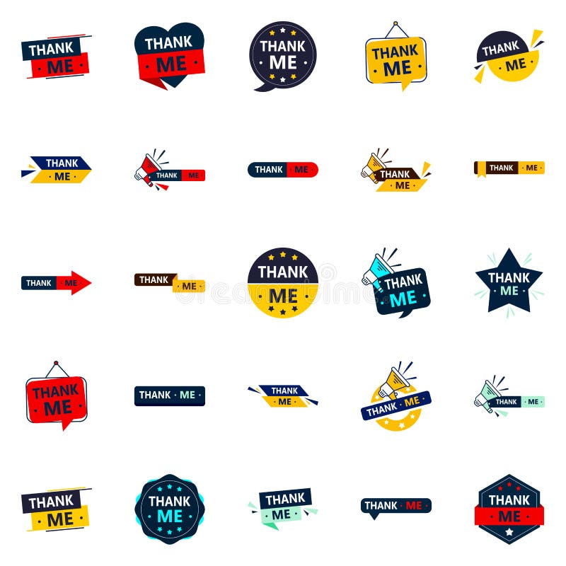 25 Dynamic Thank Me Banners To Show Your Appreciation Stock Vector ...