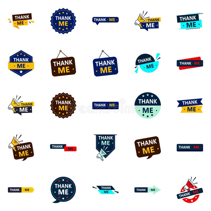 25 Dynamic Thank Me Banners To Show Your Appreciation Stock Vector ...