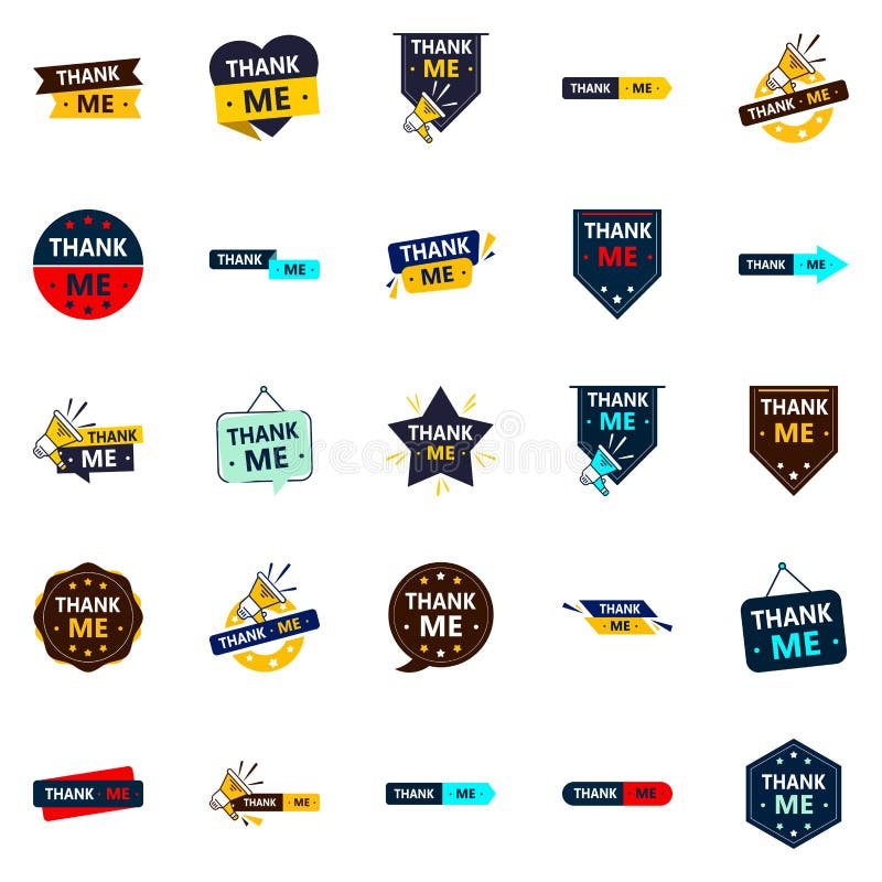 25 Dynamic Thank Me Banners To Show Your Appreciation Stock Vector ...