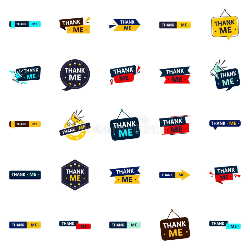 25 Dynamic Thank Me Banners To Show Your Appreciation Stock Vector ...