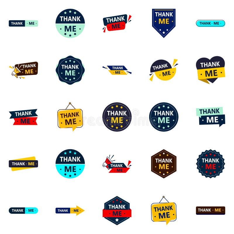 25 Dynamic Thank Me Banners To Show Your Appreciation Stock Vector ...