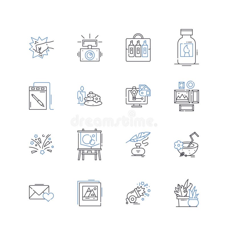 Dynamic Thinking Line Icons Collection. Innovation, Creativity ...