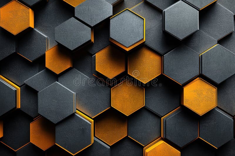Hexagonal Pattern Wallpaper with Contrasting Colors for Modern Mobile ...