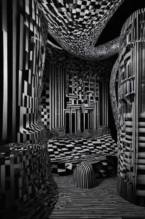 Dynamic Three-dimensional Optical Art Installation Stock Image - Image ...