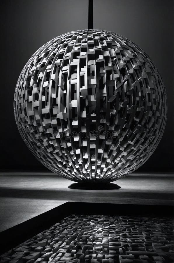 Dynamic Three-dimensional Optical Art Sphere Stock Photo - Image of ...