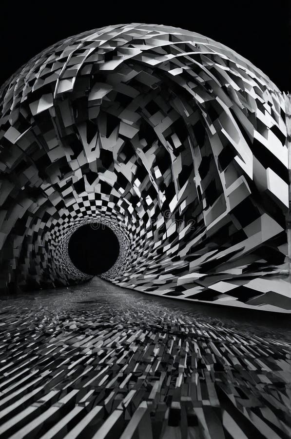 Dynamic Three-dimensional Optical Illusion Creating Depth Stock Image ...