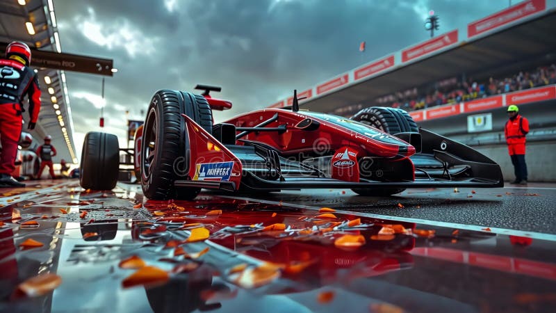 A Dynamic and Thrilling Formula 1 Pit Stop Scene Captured with Stunning ...