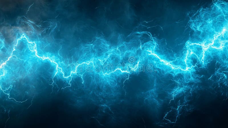 Dynamic Thunderstorm Cloud with Blue Smoke and Lightning in Vibrant ...