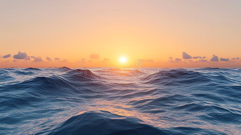 A Dynamic Time-lapse Shot of the Ocean Merging into a Clear Horizon ...