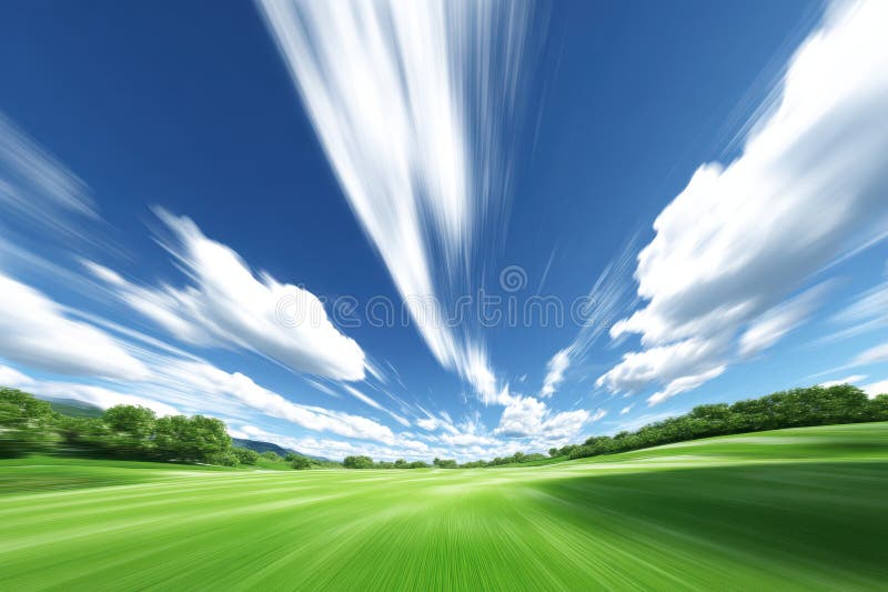 Dynamic Timelapse of Abstract Sky and Landscape with Greenery and ...