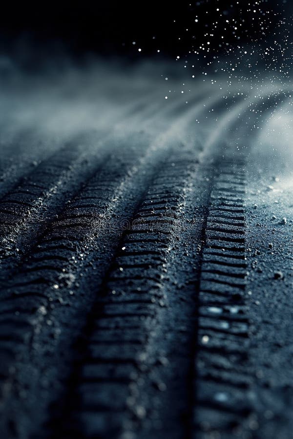 Dynamic Tire Tracks Form Intricate Patterns on a Textured Asphalt ...