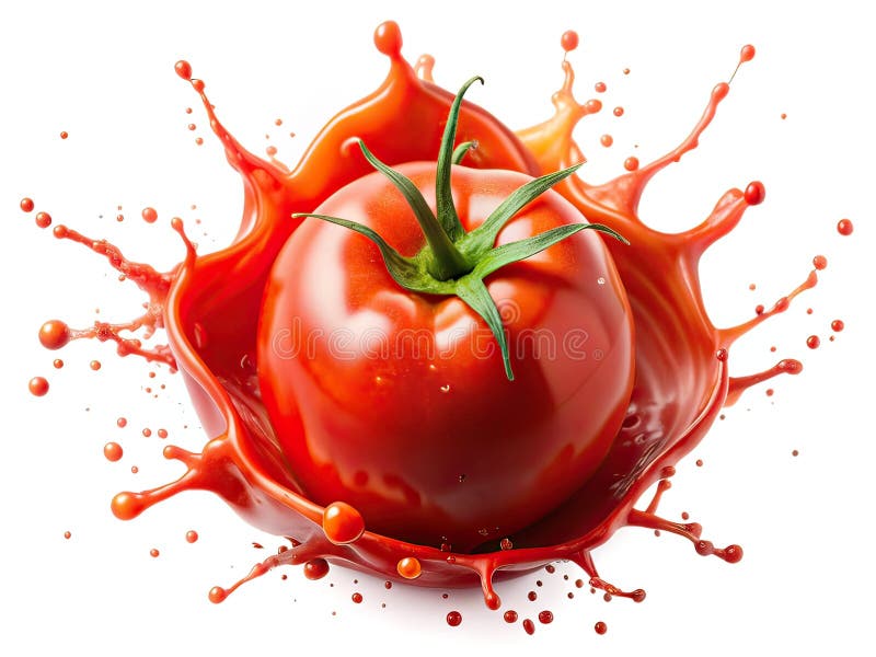Dynamic Tomato Red Paint Splash on White Background a Study in Color ...