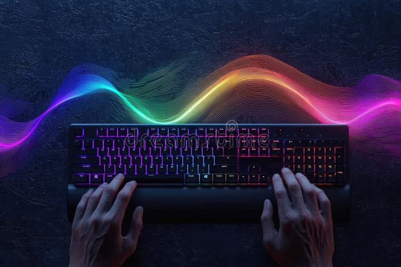 Dynamic Top Down View of Gaming Keyboard Stock Photo - Image of colors ...