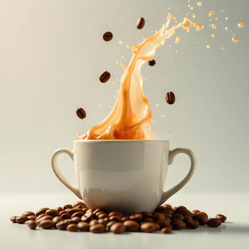 Top View of a Cup Cofee Saplash on Transparent Stock Illustration ...