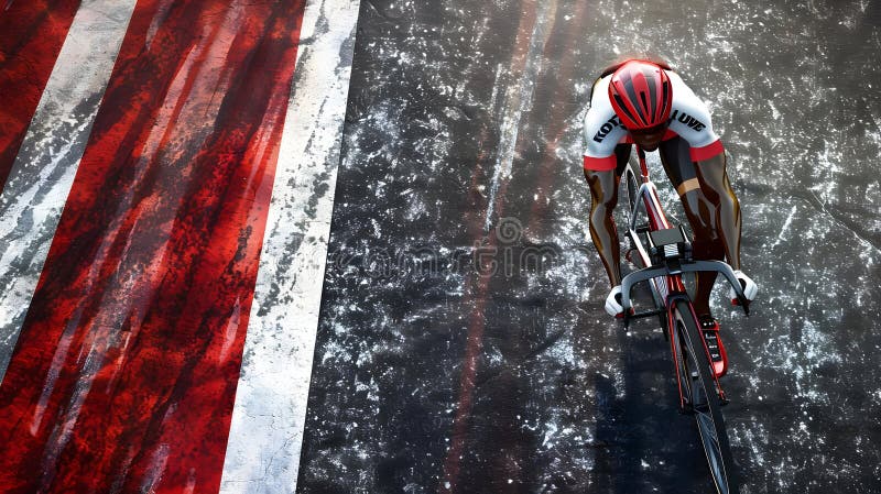 Dynamic Top View of Cyclist in Action Generative AI Stock Illustration ...