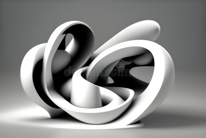 Dynamic Topaz Abstract Art Sculpture with Flowing Forms and Curves ...