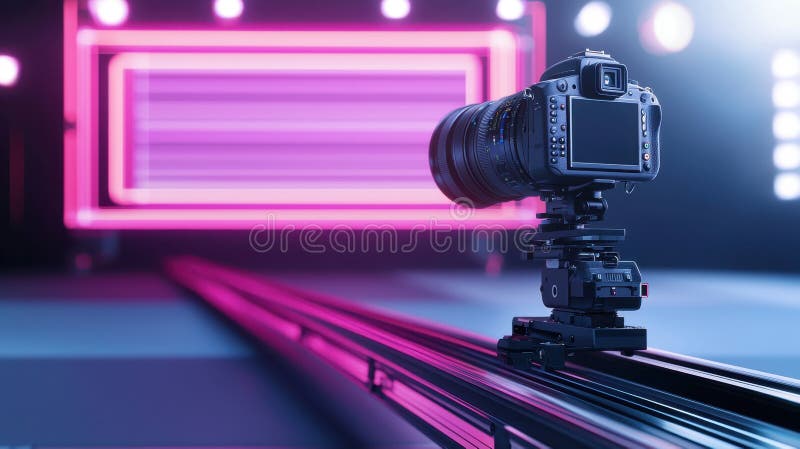 Dynamic Tracking Shot of Camera Mounted on a Rail System for Creative ...