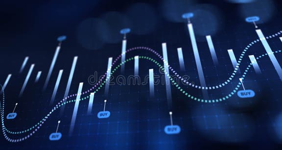 Dynamic Trading Graphs with Real-Time Financial Indicators Stock Image ...
