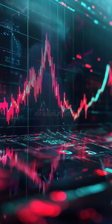 Dynamic Trading Market Visuals with Upward and Downward Graph Analysis ...