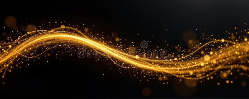 Dynamic Trail of Gold Dust Sweeping Across the Image in S Shape Motion ...