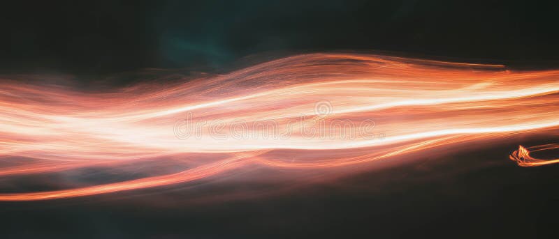 Dynamic Trails of Fire Dance Across a Dark Backdrop in a Flowing Light ...