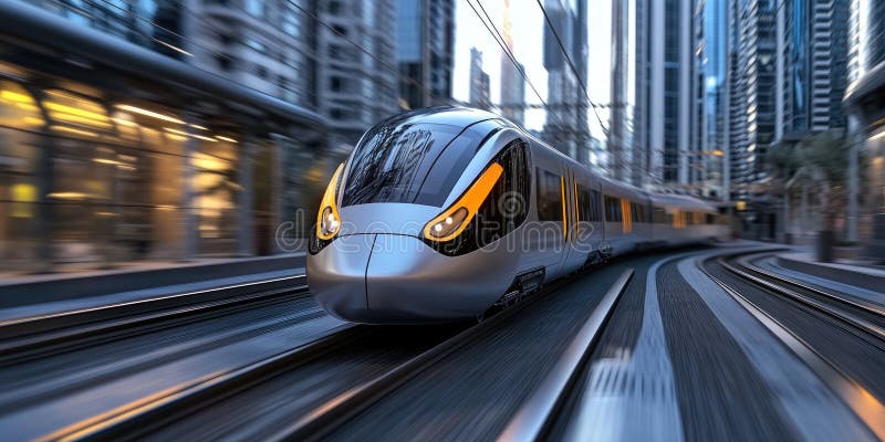 Dynamic Train Image: High-speed Motion, Modern Design, Sleek Structure ...