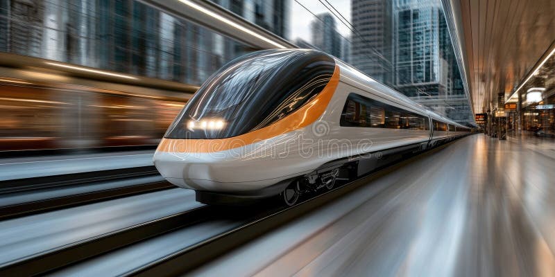 Dynamic Train Image: High-speed Motion, Modern Design, Sleek Structure ...